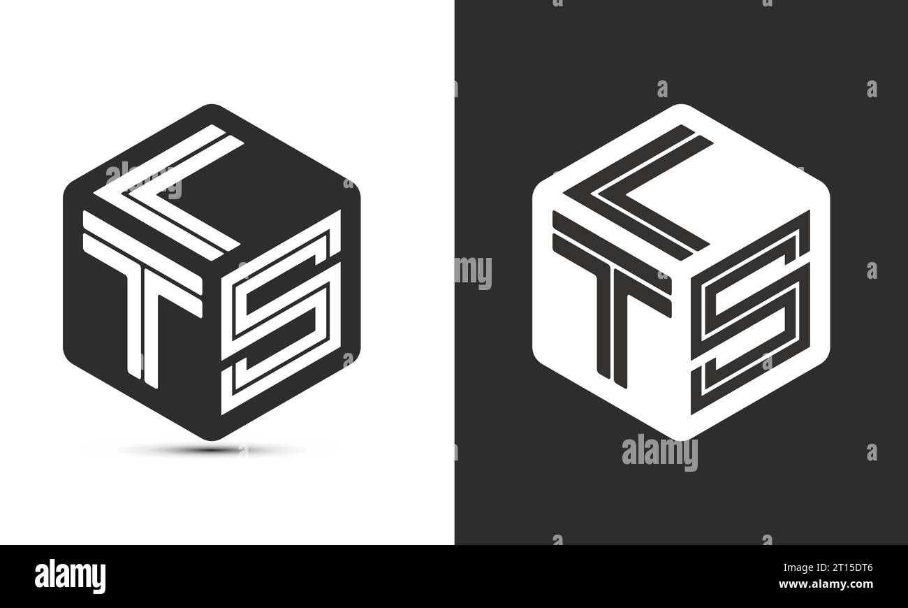 LTS letter logo design with illustrator cube logo, vector logo modern ...