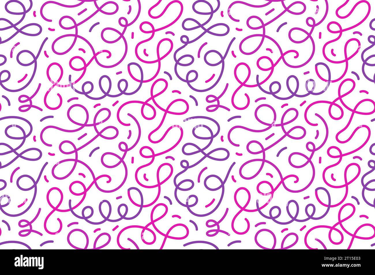Naive cute squiggle seamless pattern. Creative pink and purple abstract ...