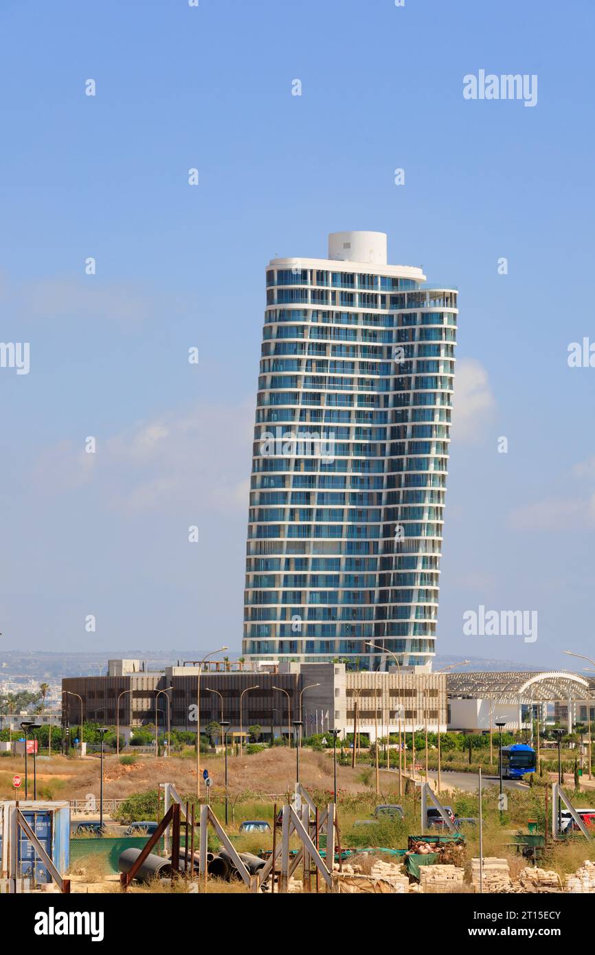 The East Tower skyscraper complex at Ayia Napa Marina, Cyprus Stock ...