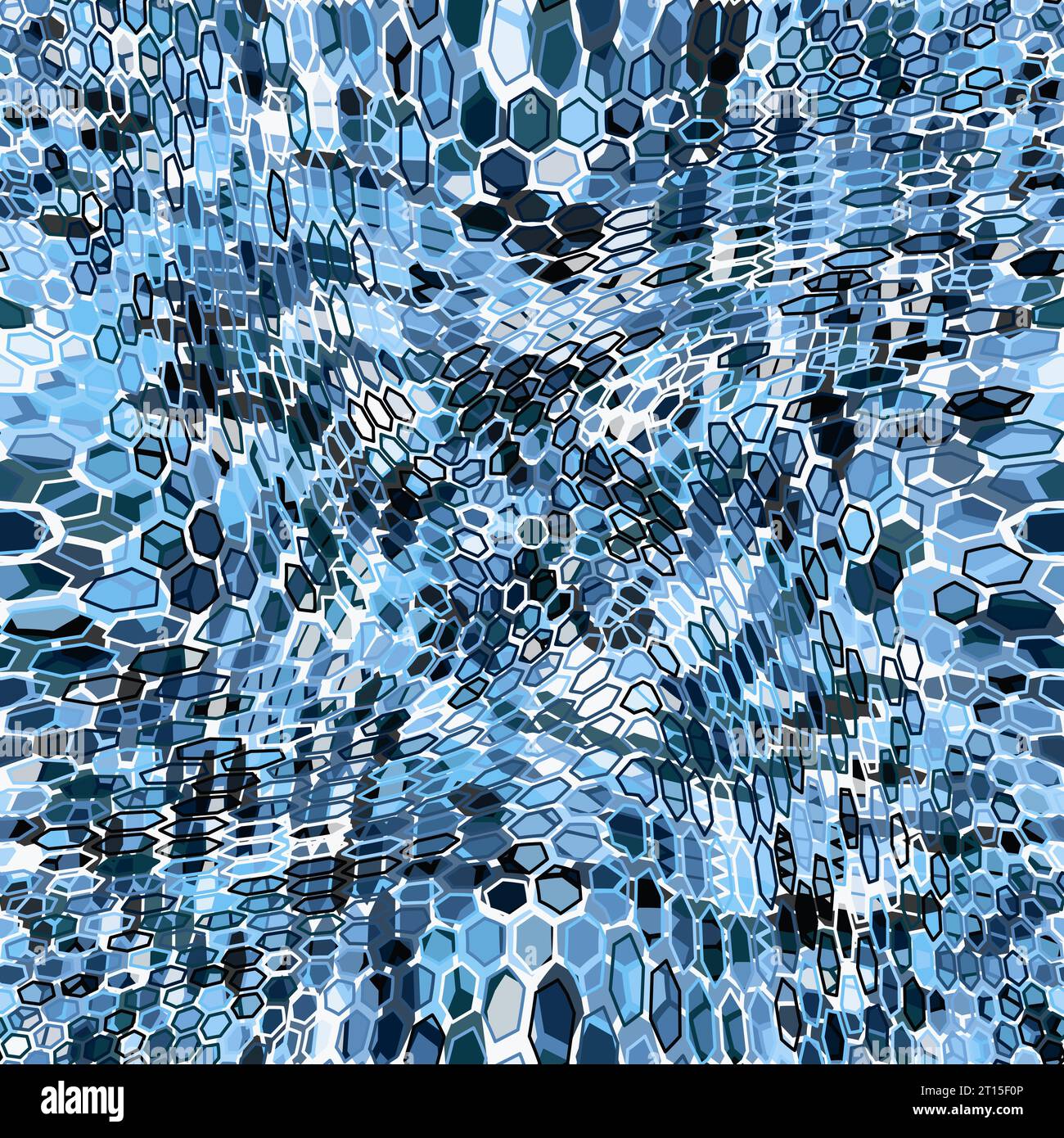 Camouflage seamless pattern with air blue hexagonal endless geometric ...