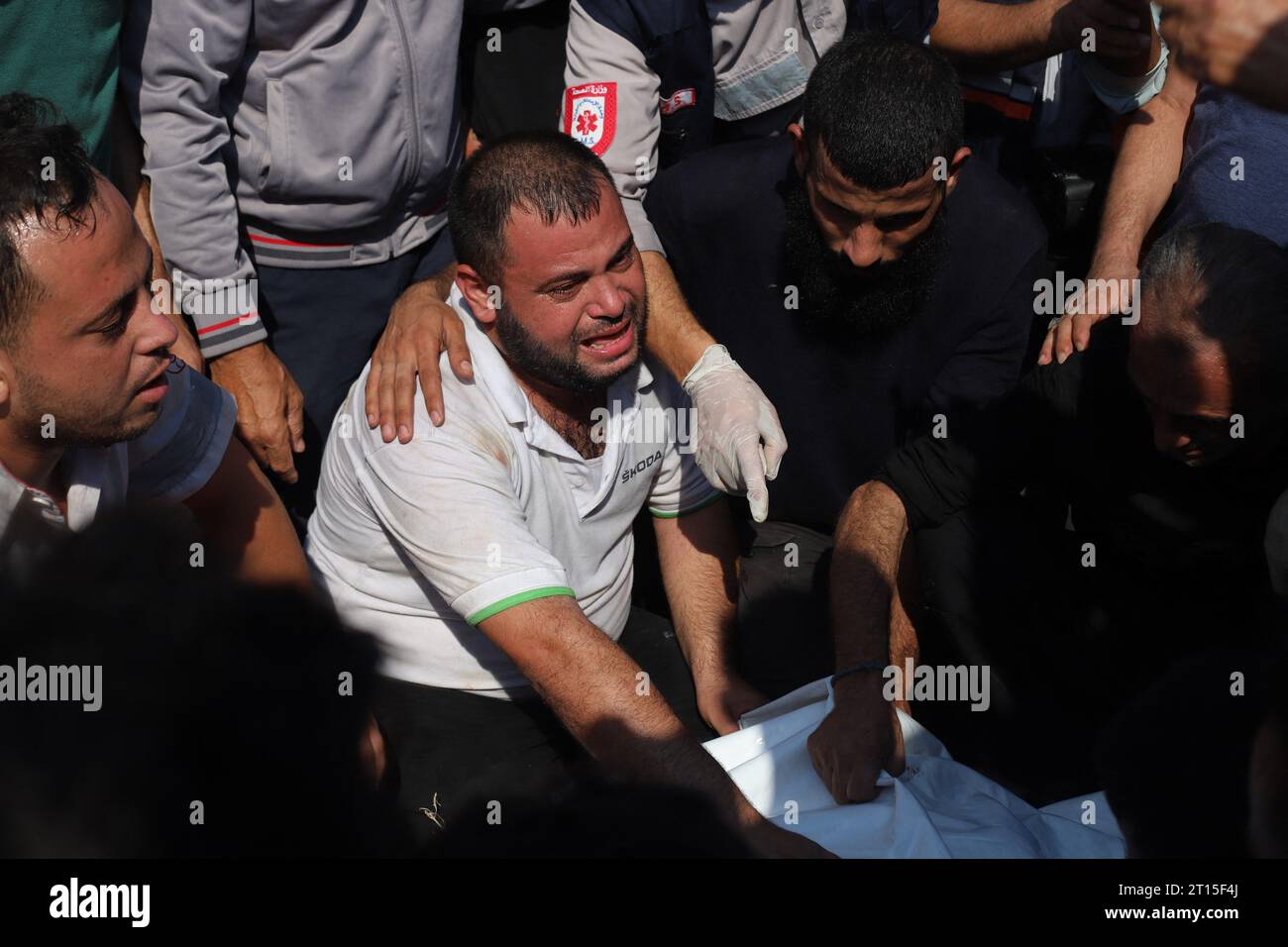Gaza, Palestine. 11th Oct, 2023. The funeral of the bodies of 4 ...