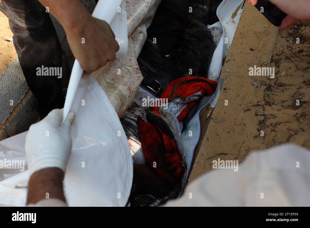 Gaza, Palestine. 11th Oct, 2023. The funeral of the bodies of 4 ...