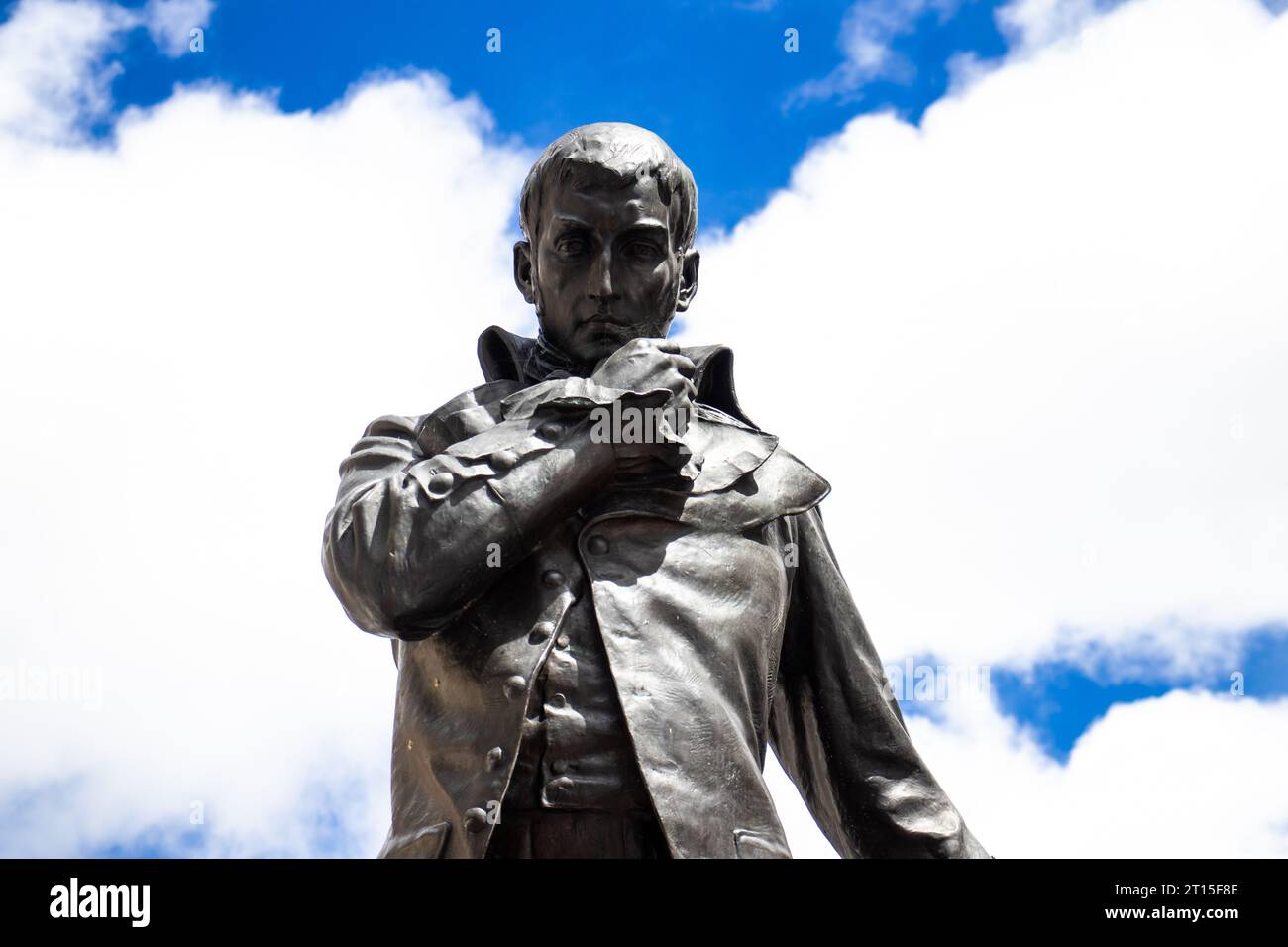 BOGOTA, COLOMBIA - JULY 2023. Monument to the famous Colombian ...
