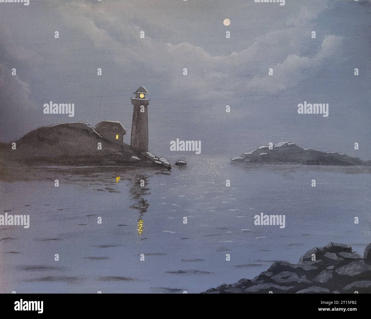 Lighthouse at moonlight hi-res stock photography and images - Alamy