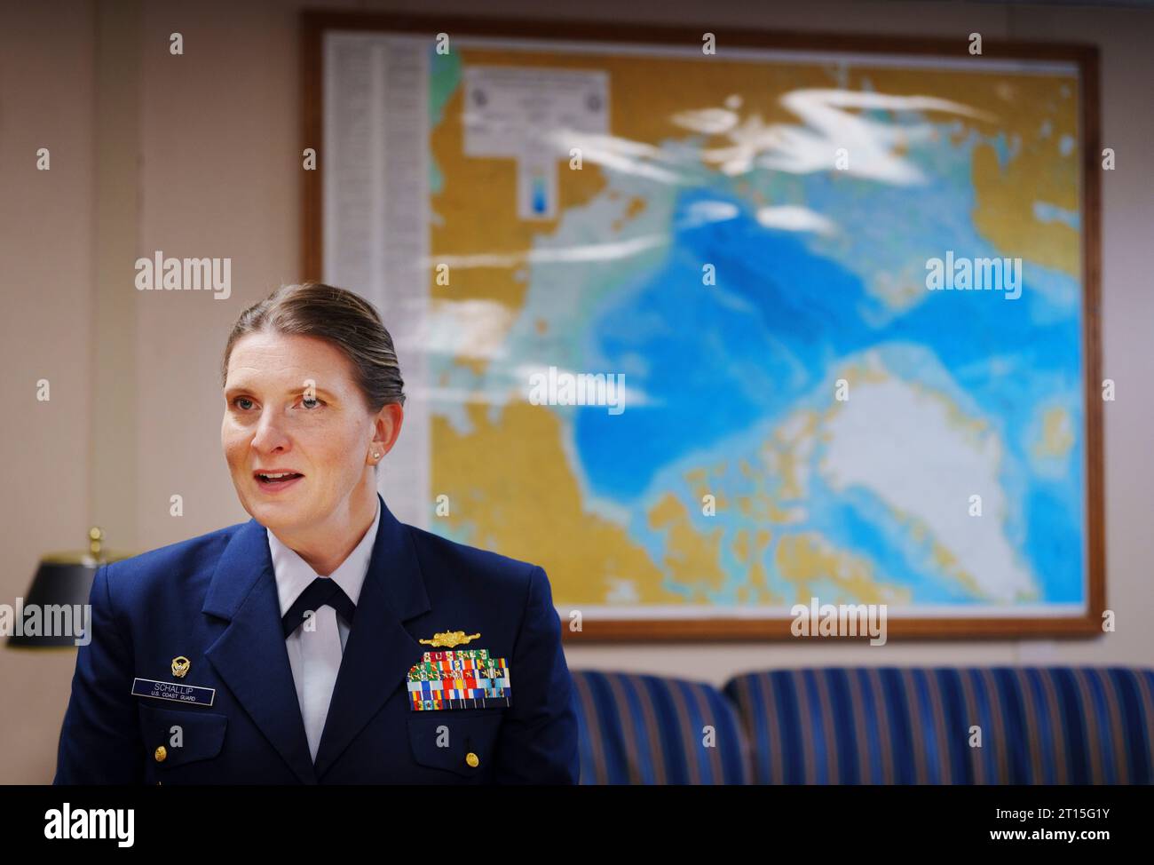 US Captain Michele Schallip onboard the US Coast Guard Cutter Healy ...