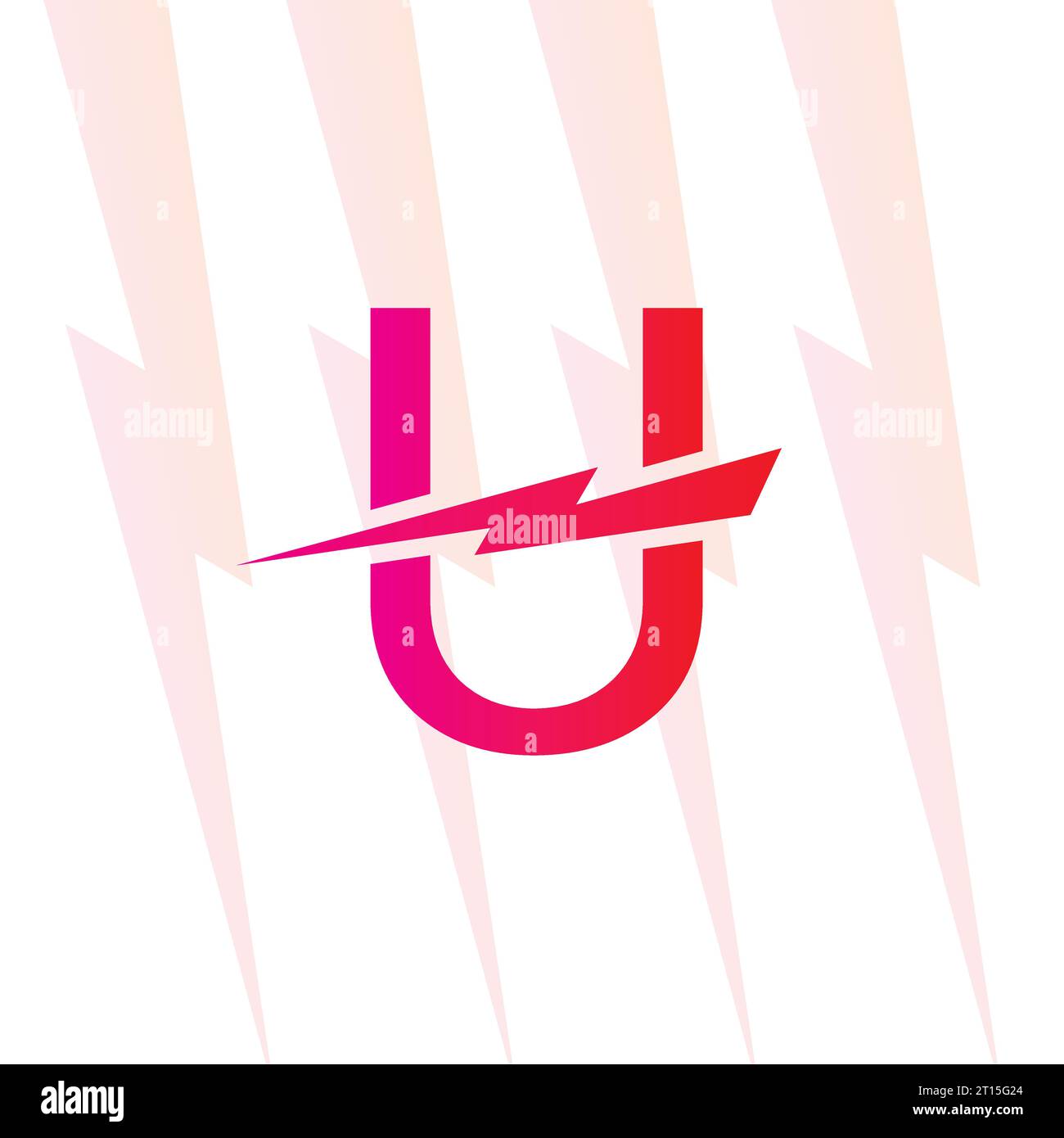 U letter logo with the Electrical sign, electricity logo, power energy ...