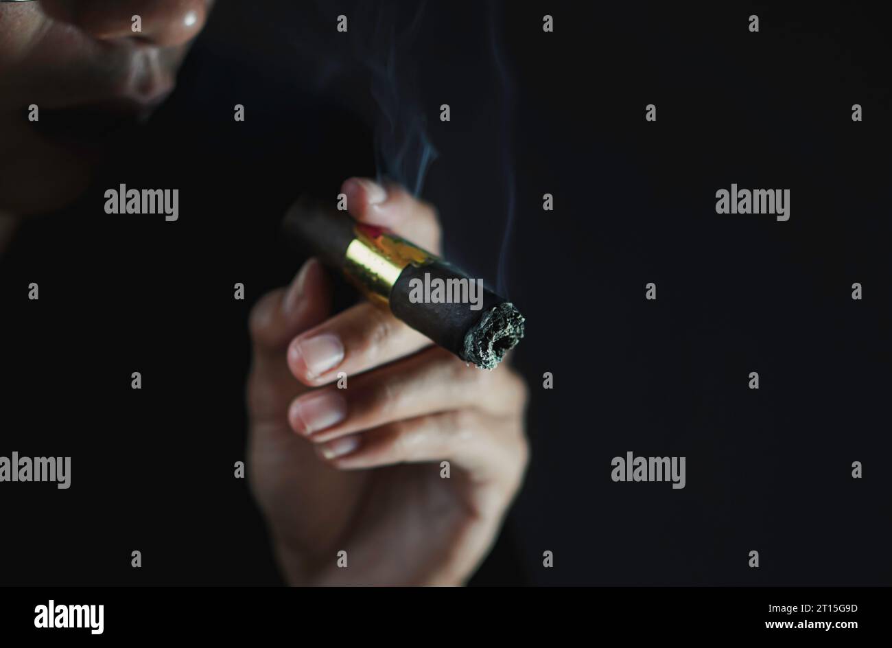 Burning cigarette in old hi-res stock photography and images - Alamy