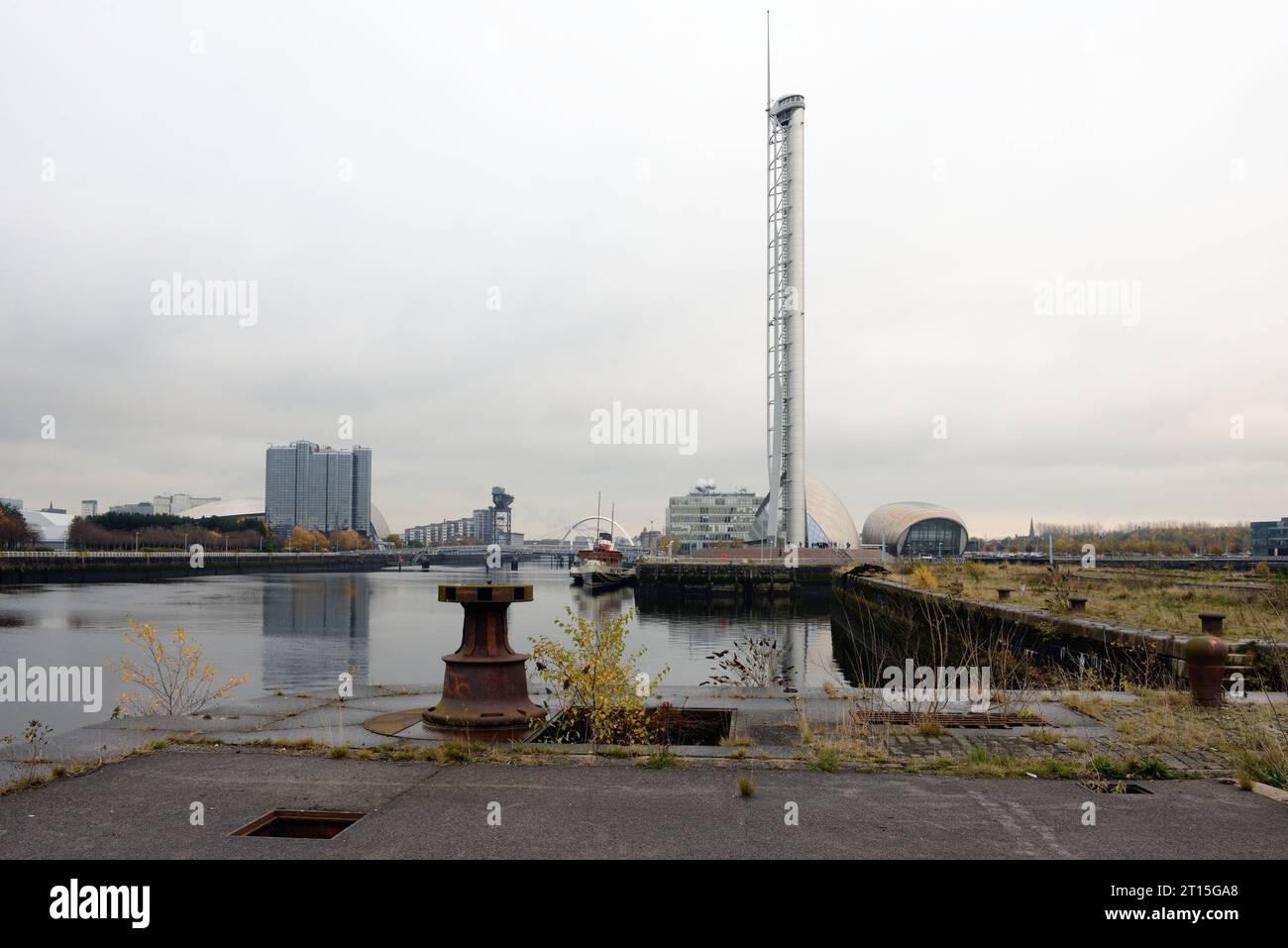 The disused and dilapidated Govan Graving Docks on the river Clyde in ...