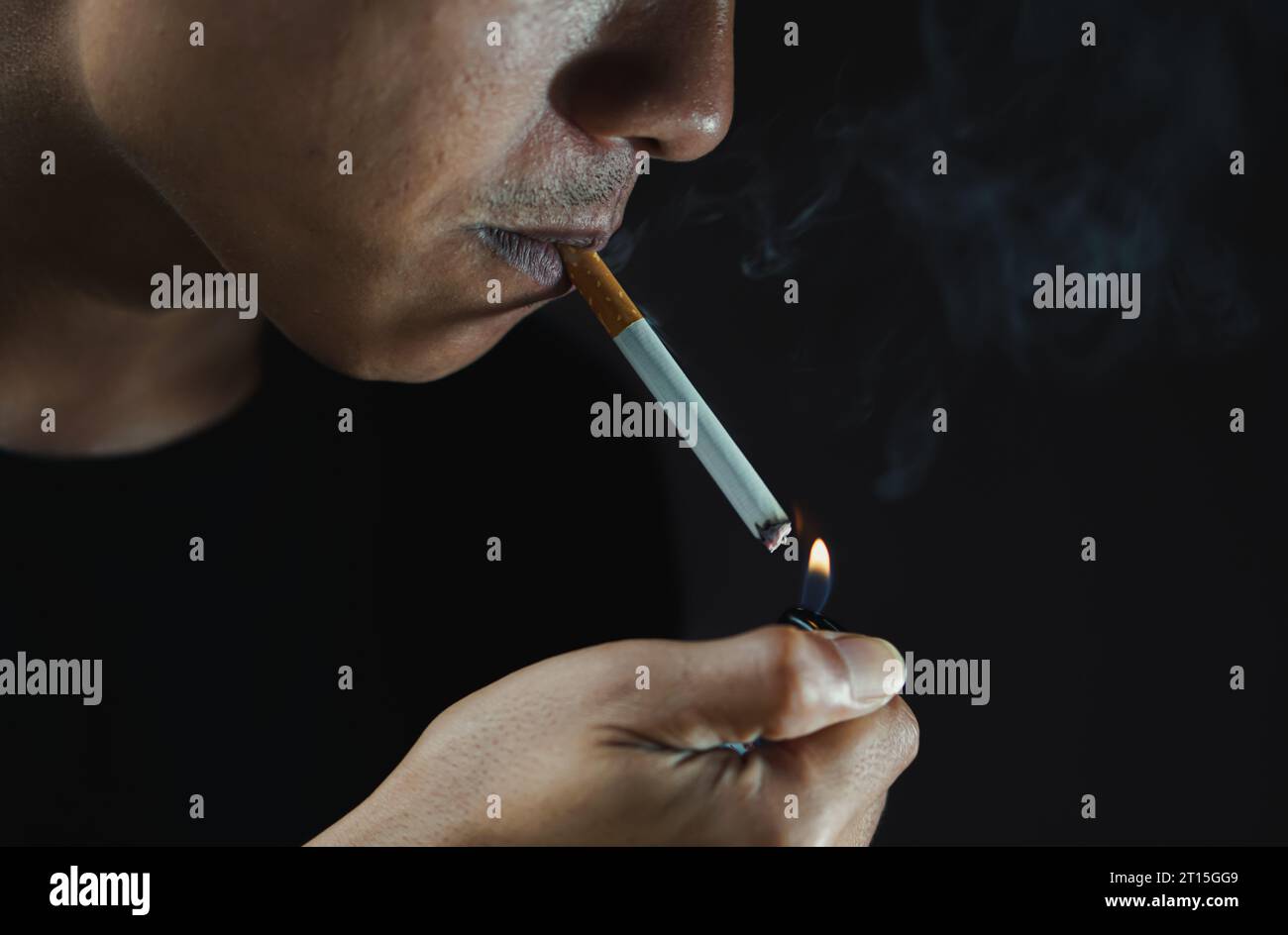 Sad man in dark room hi-res stock photography and images - Alamy