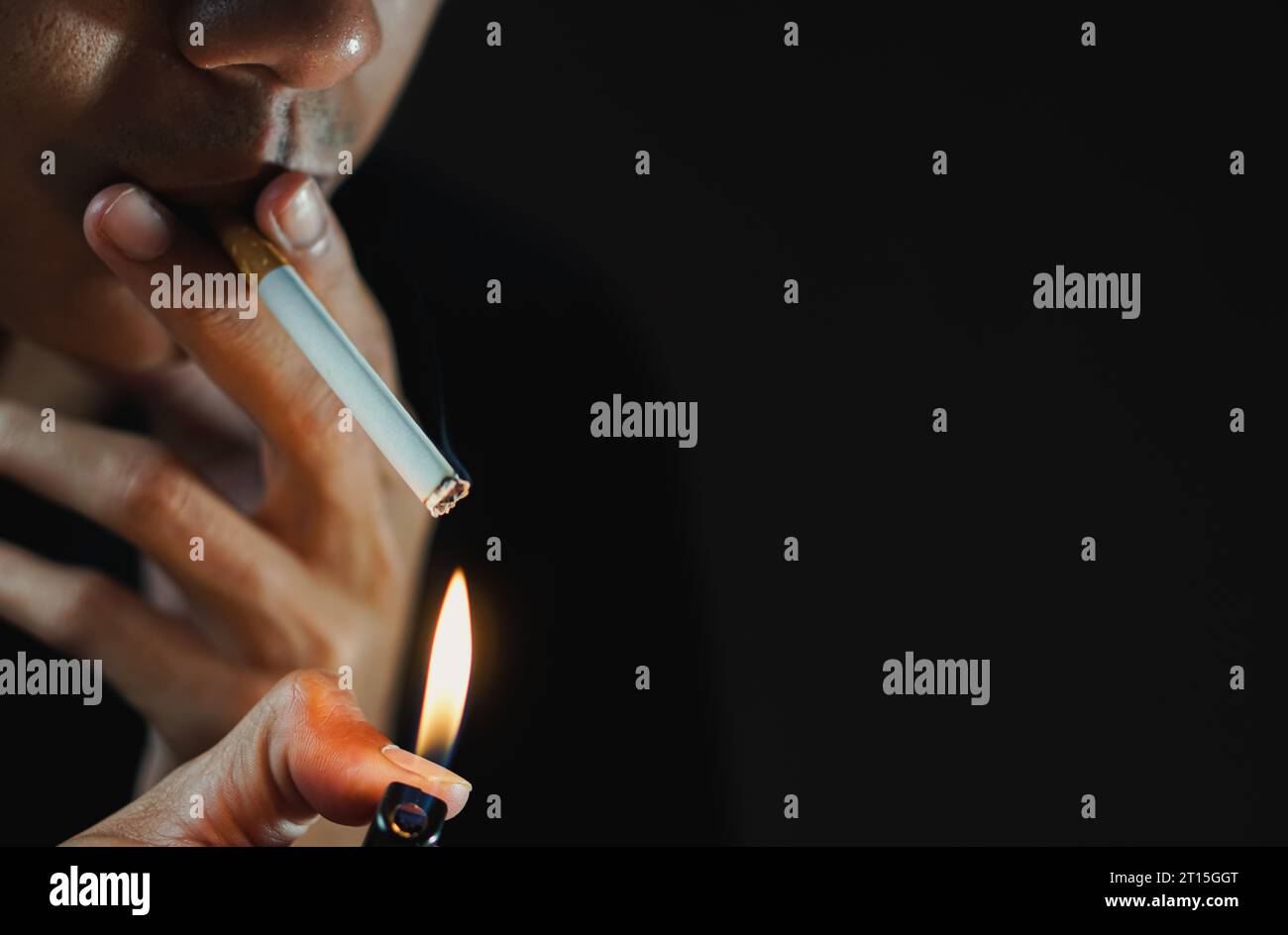 Sad person smoking hi-res stock photography and images - Alamy