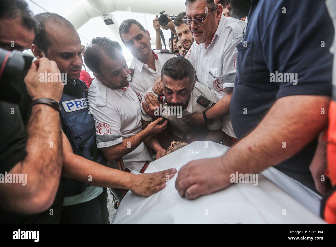 Gaza City, Palestinian Territories. 11th Oct, 2023. Palestinian ...
