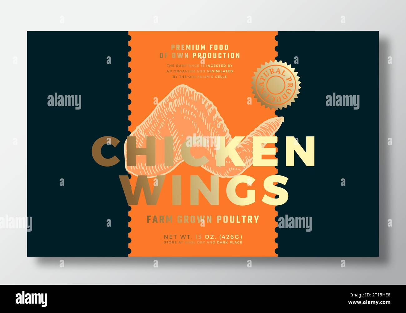 Farm Grown Chicken Abstract Vector Packaging Label Design Template ...