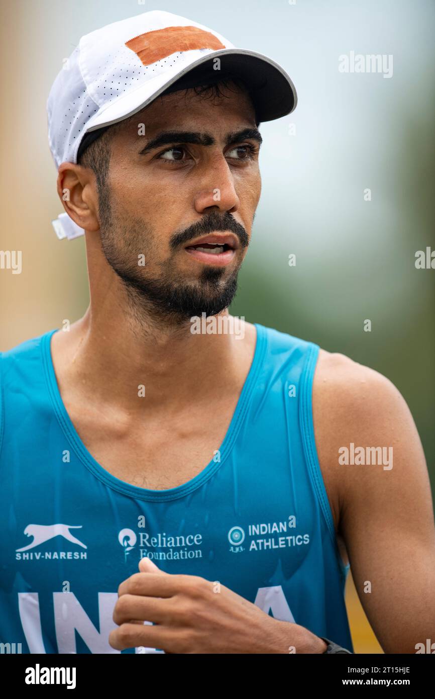 Akashdeep Singh of India competing in the 20 kilometres race walk at ...