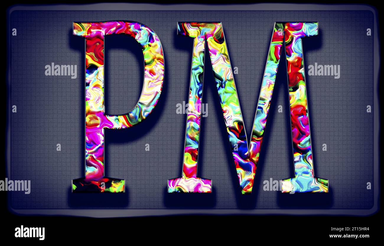 Double letter signature PM in an unique design named Painter rough ...