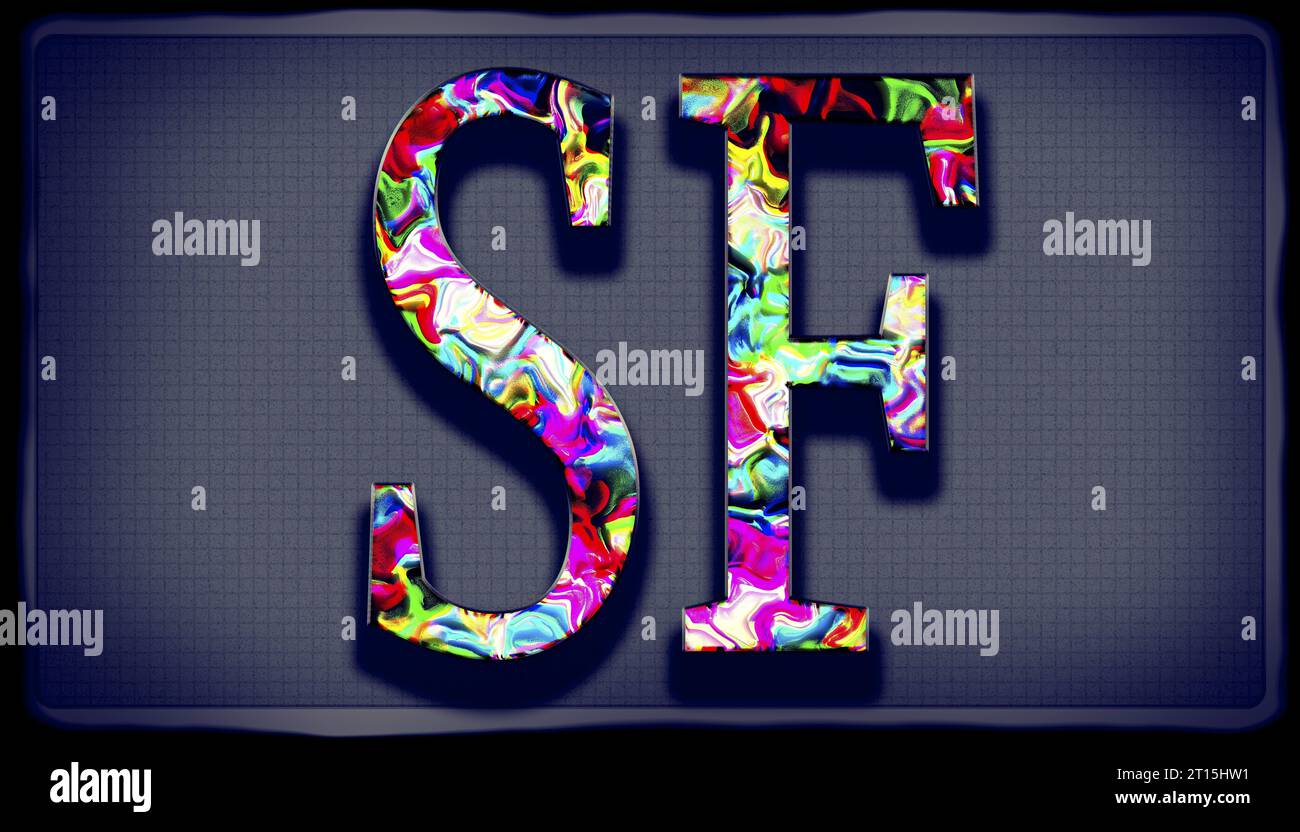 Double letter signature SF in an unique design named Painter rough ...