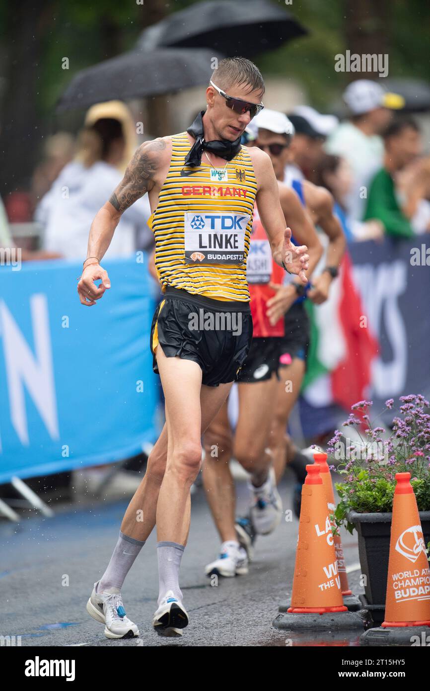 Christopher Linke of Germany competing in the 20 kilometres race walk ...