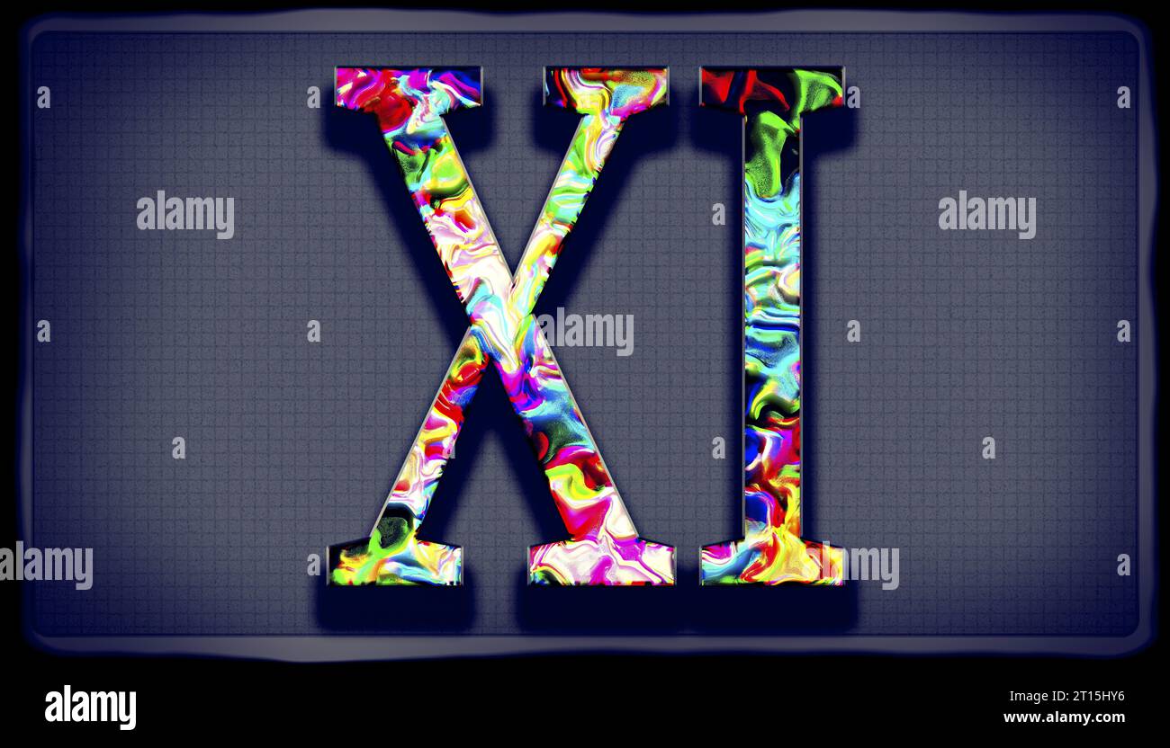 Double letter signature XI in an unique design named Painter rough ...