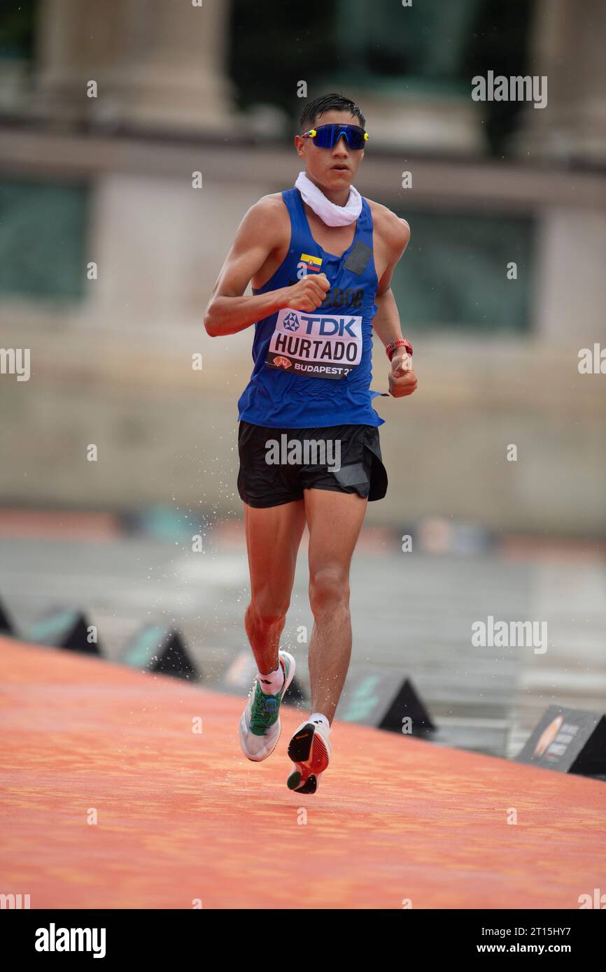 David Hurtado of Ecuador competing in the 20 kilometres race walk at ...