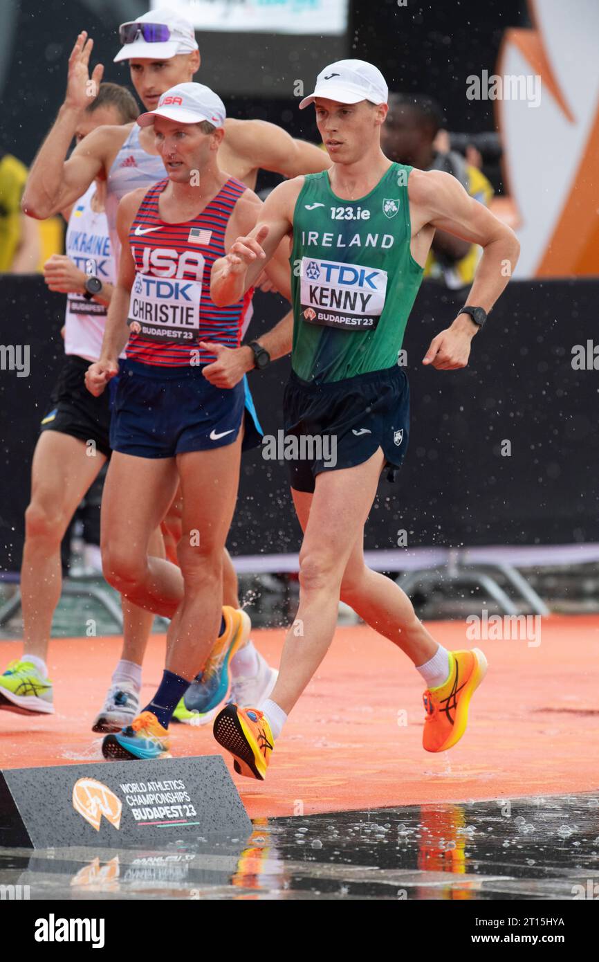 David Kenny of Ireland competing in the 20 kilometres race walk at the ...