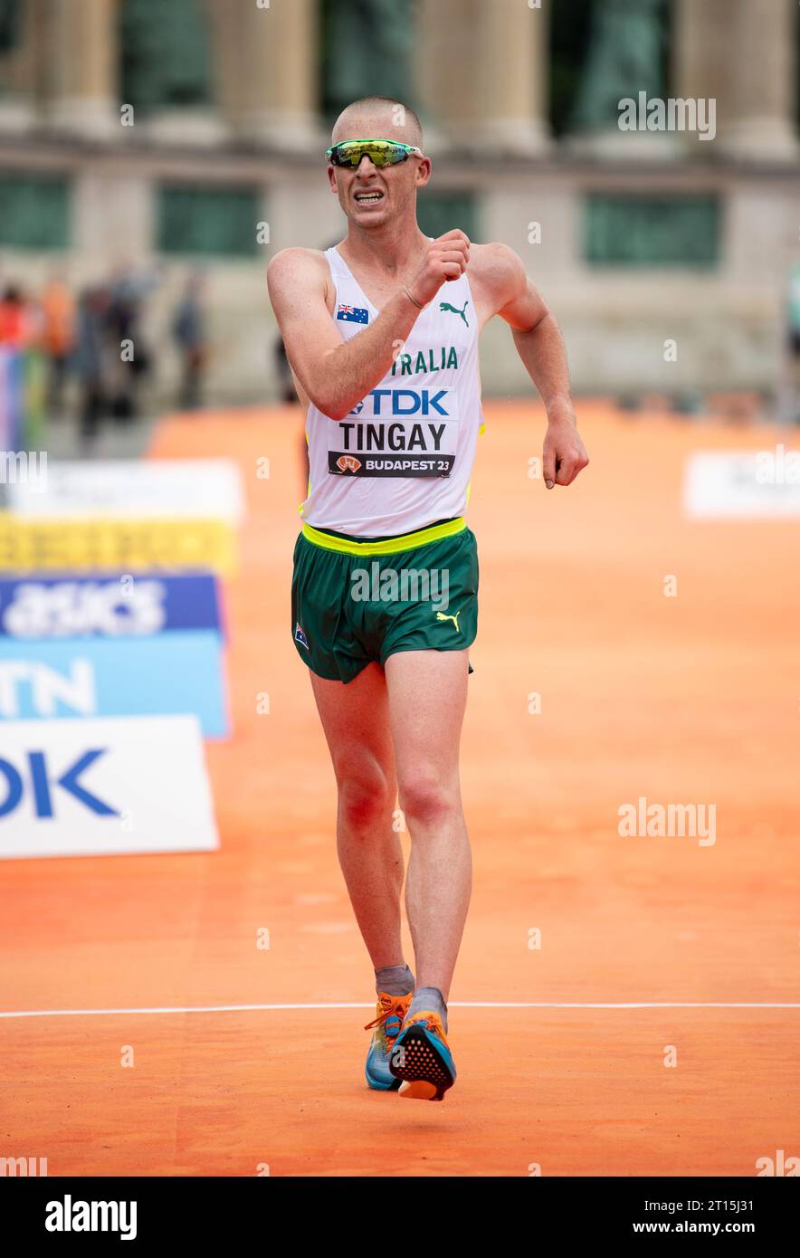 Declan Tingay of Australia competing in the 20 kilometres race walk at the World Athletics ...