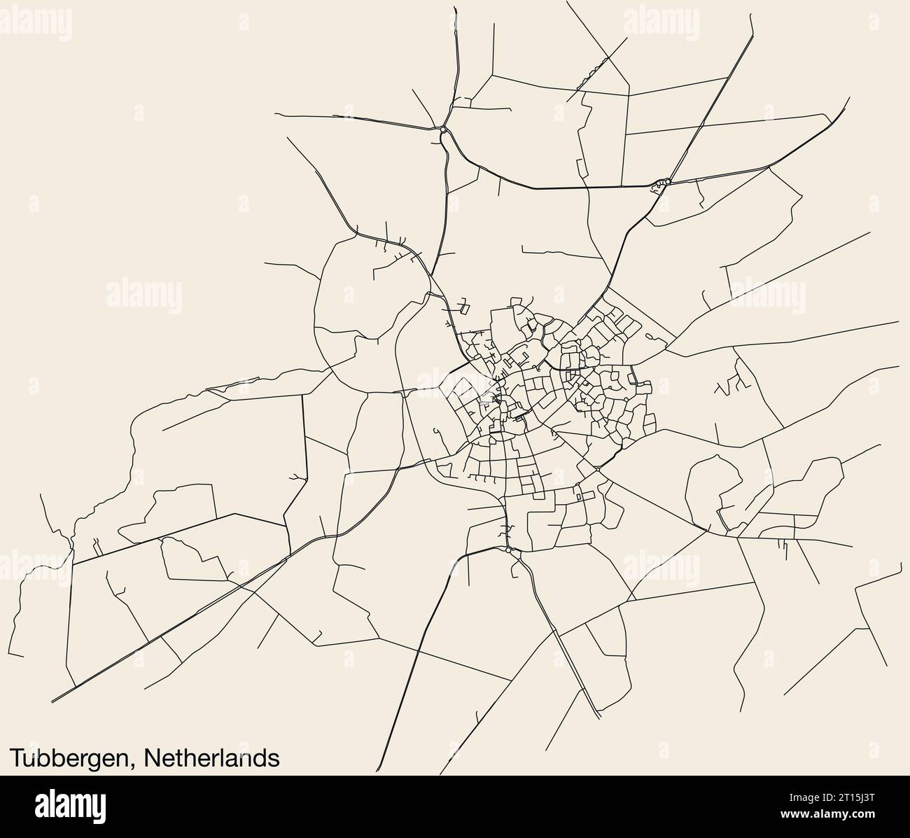 Street roads map of TUBBERGEN, NETHERLANDS Stock Vector Image & Art - Alamy
