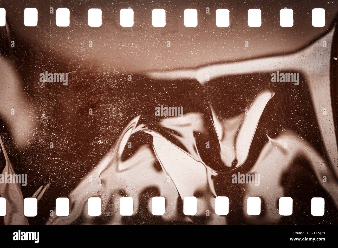 Dusty and grungy 35mm film texture or surface. Perforated scratched ...