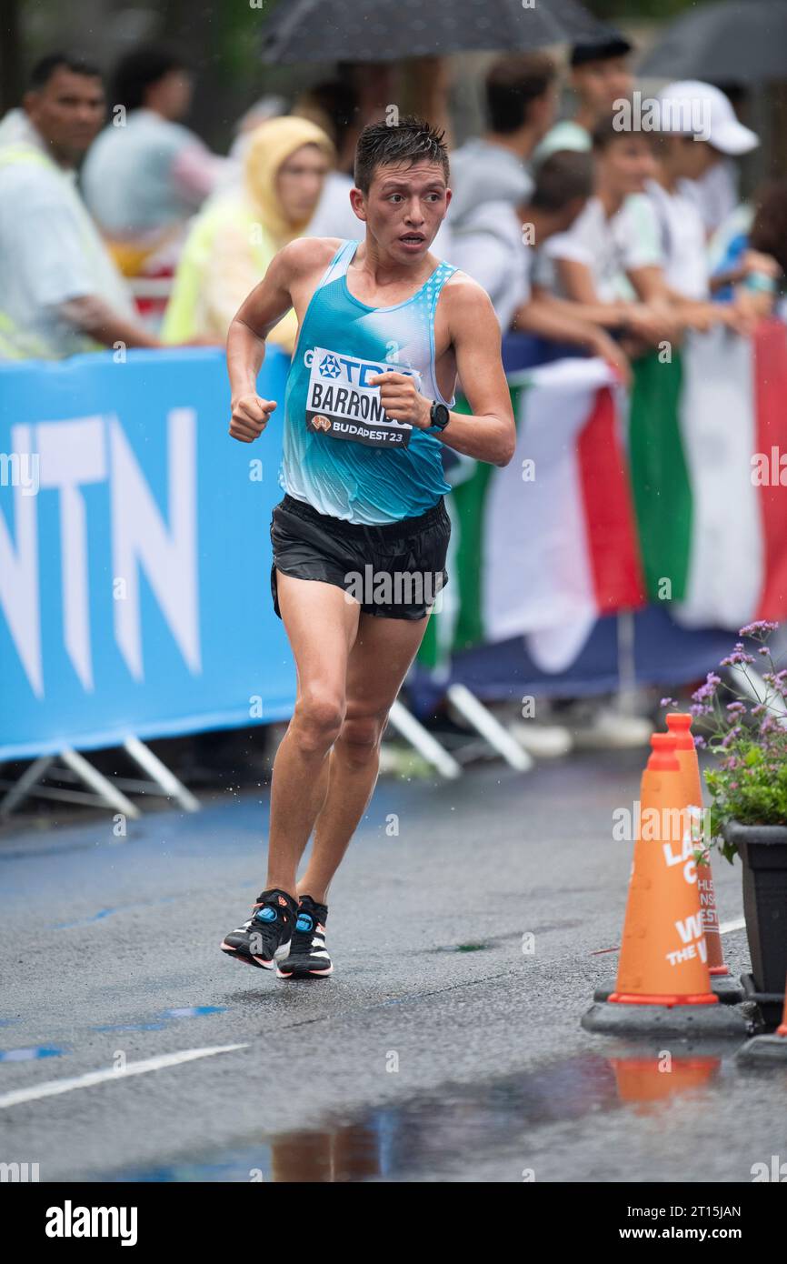 José Alejandro Barrondo of Guatemala competing in the 20 kilometres race walk at the World ...