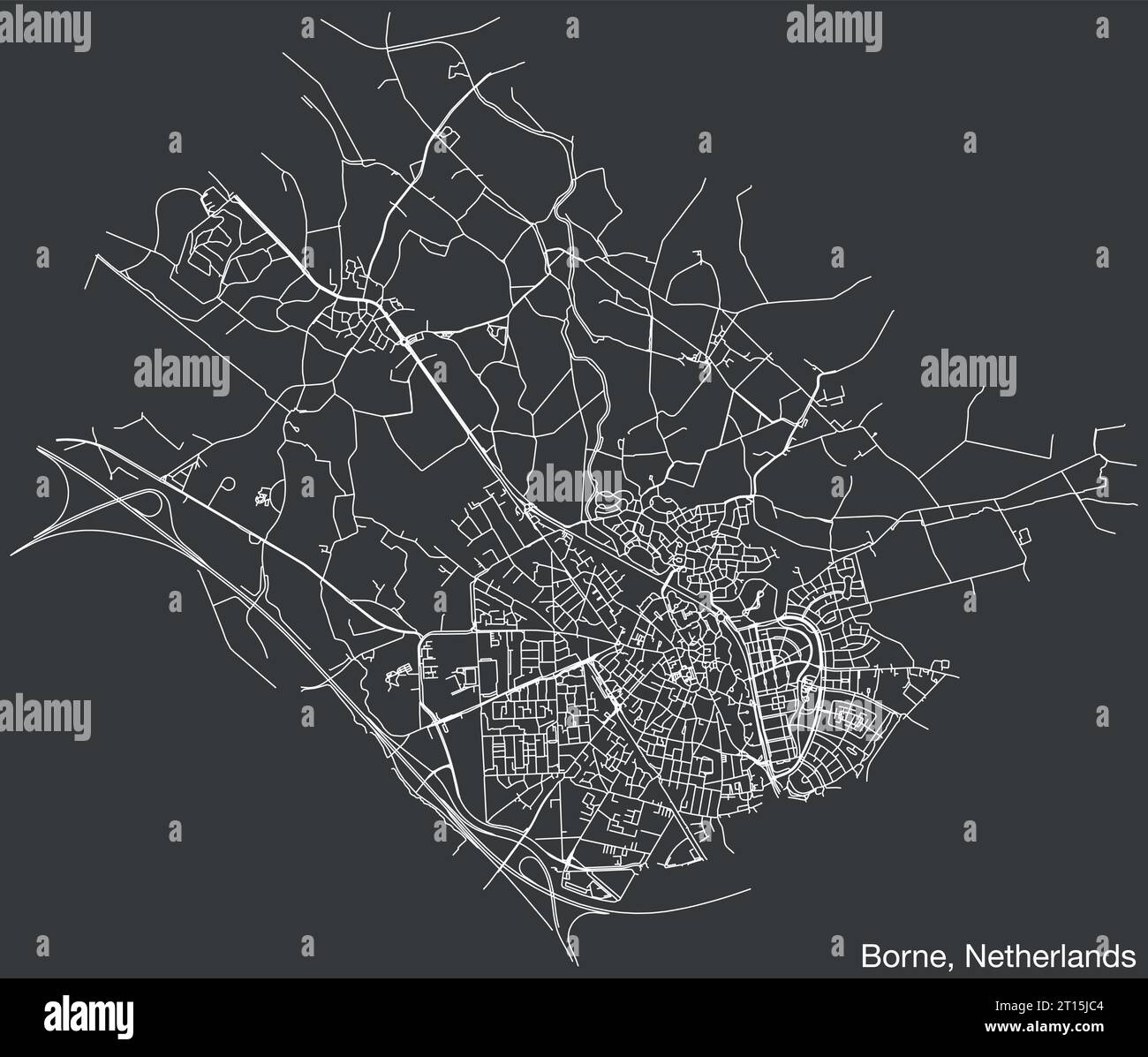 Street roads map of BORNE, NETHERLANDS Stock Vector Image & Art - Alamy