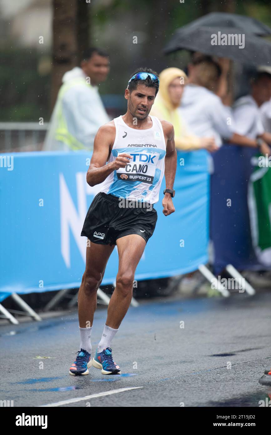 Juan Manuel Cano of Argentina competing in the 20 kilometres race walk ...