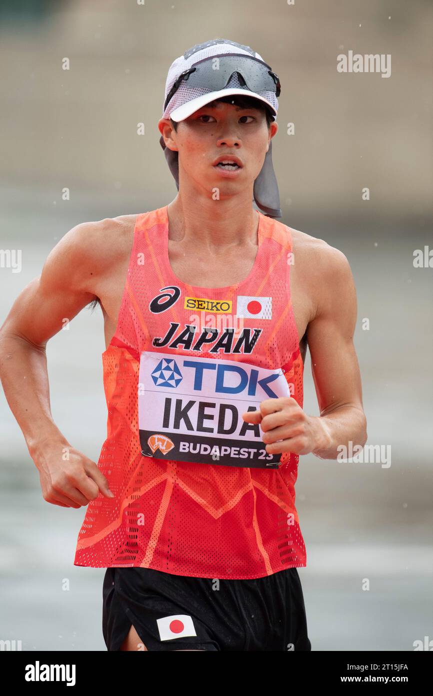 Koki Ikeda of Japan competing in the 20 kilometres race walk at the ...
