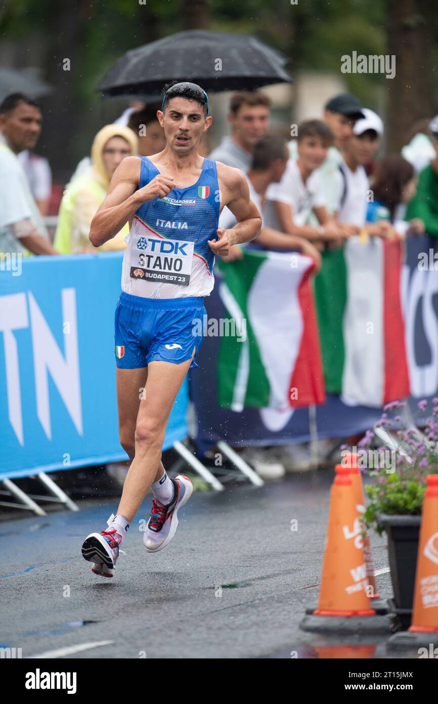 Massimo Stano of Italy competing in the 20 kilometres race walk at the World Athletics ...