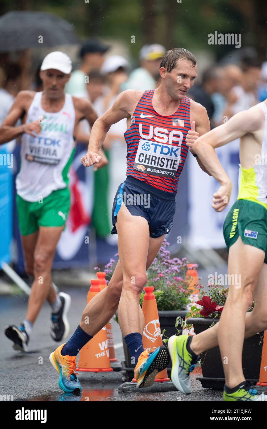 Nick Christie of the USA competing in the 20 kilometres race walk at ...