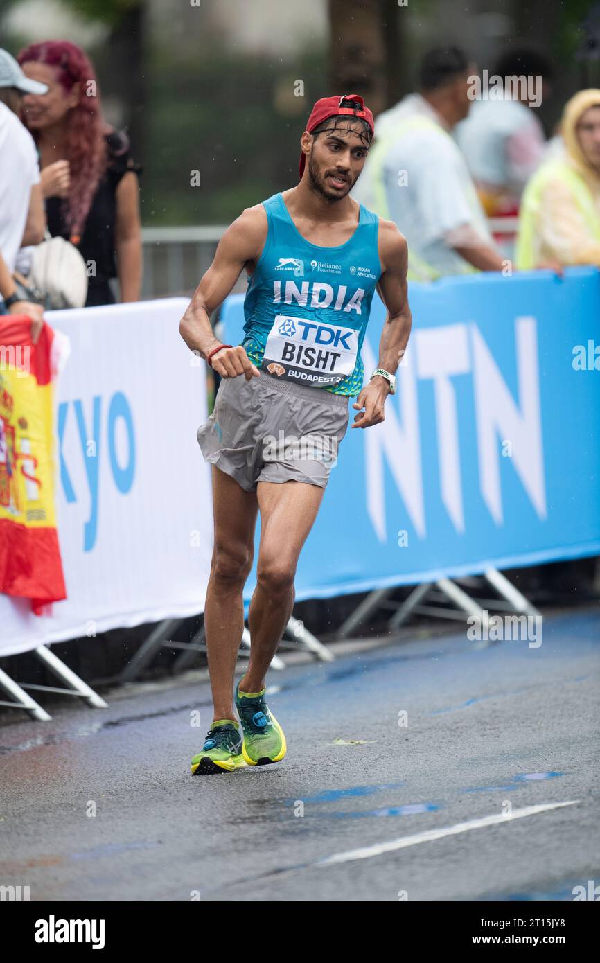 Paramjeet Singh Bisht of India competing in the 20 kilometres race walk ...
