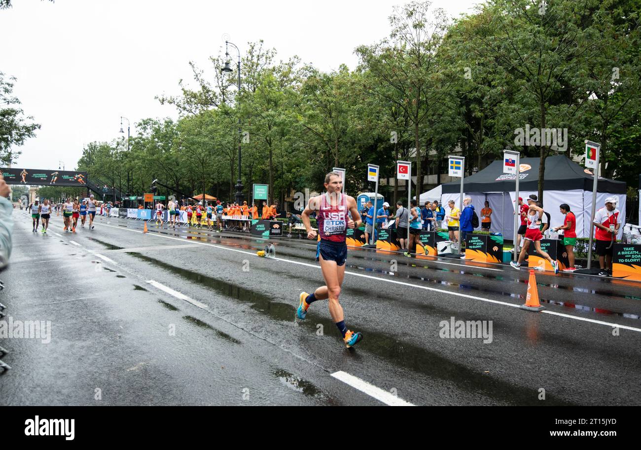 Nick Christie of the USA competing in the 20 kilometres race walk at ...