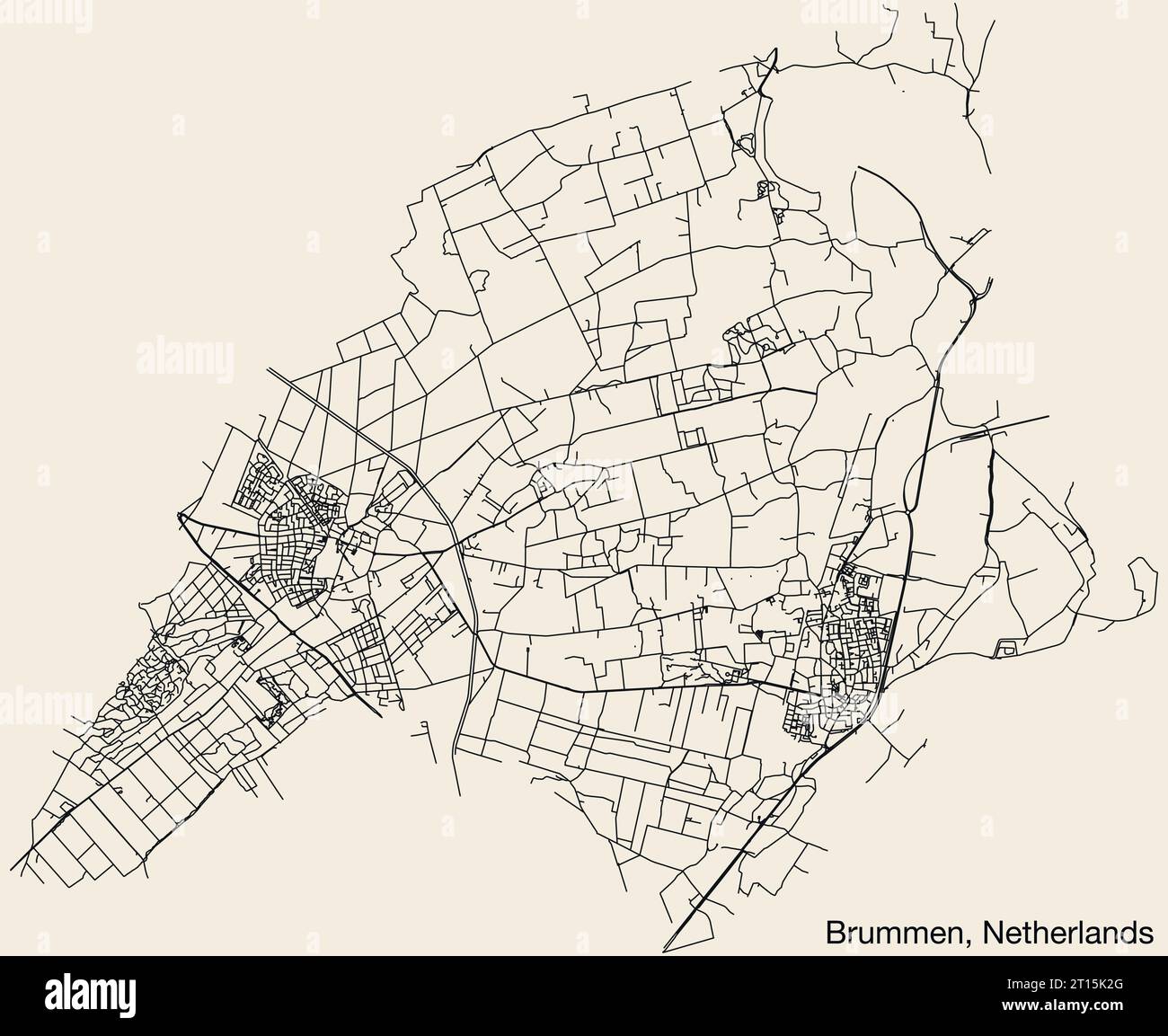 Street roads map of BRUMMEN, NETHERLANDS Stock Vector Image & Art - Alamy
