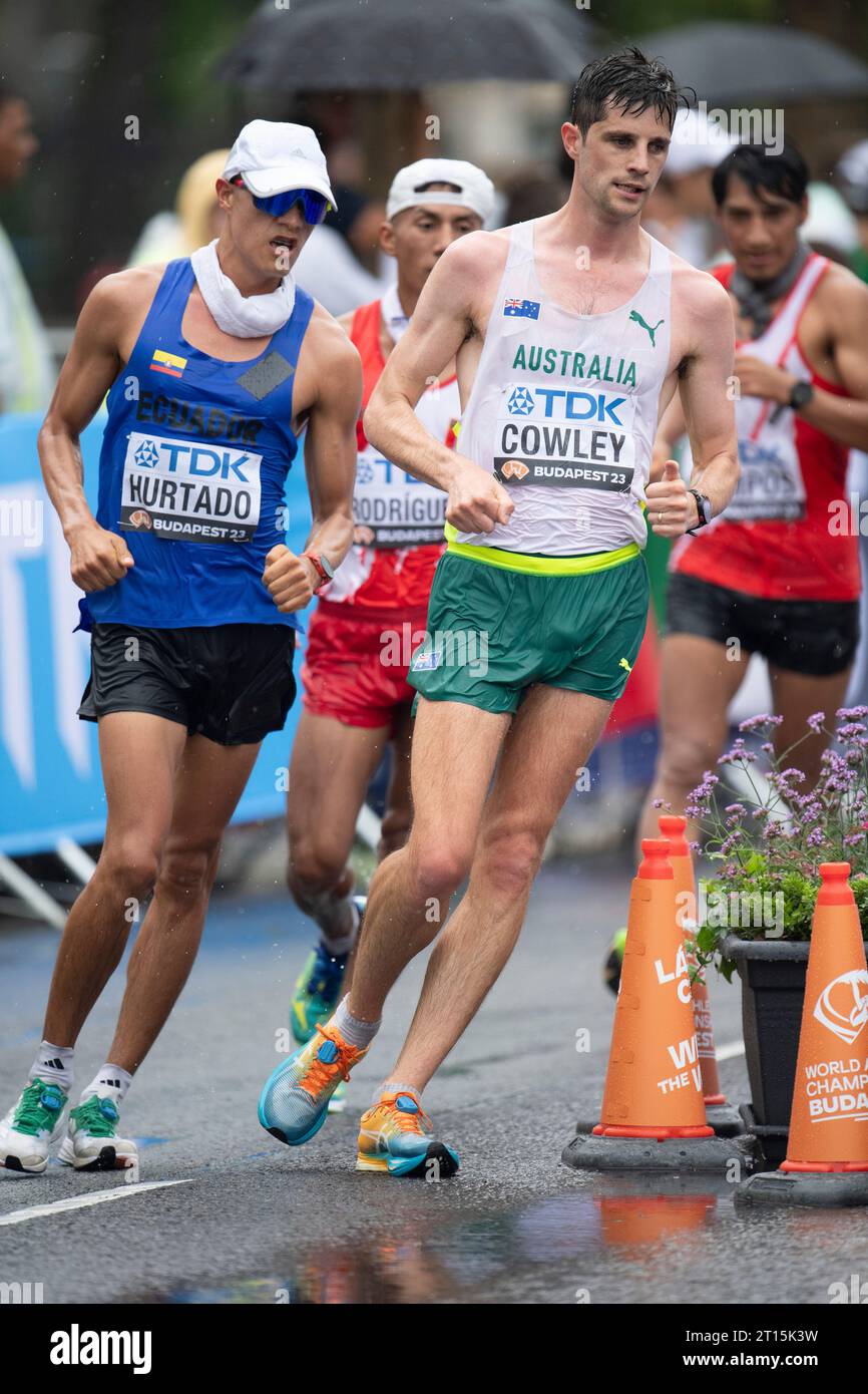Rhydian Cowley of Australia competing in the 20 kilometres race walk at ...