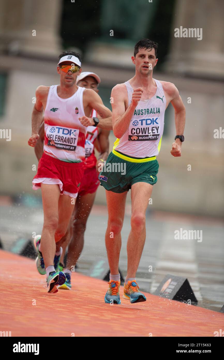 Rhydian Cowley of Australia competing in the 20 kilometres race walk at ...