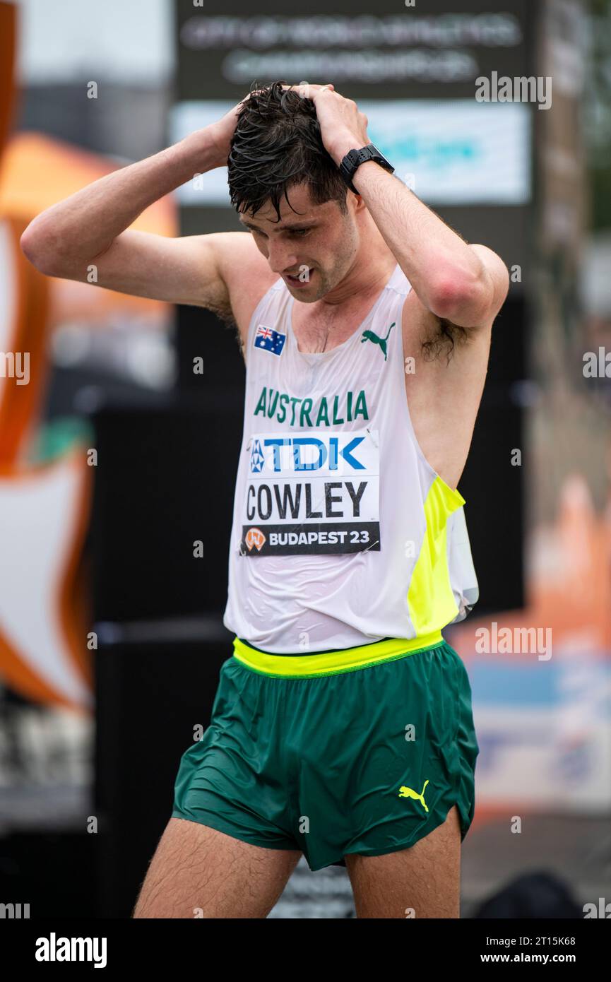 Rhydian Cowley of Australia competing in the 20 kilometres race walk at ...