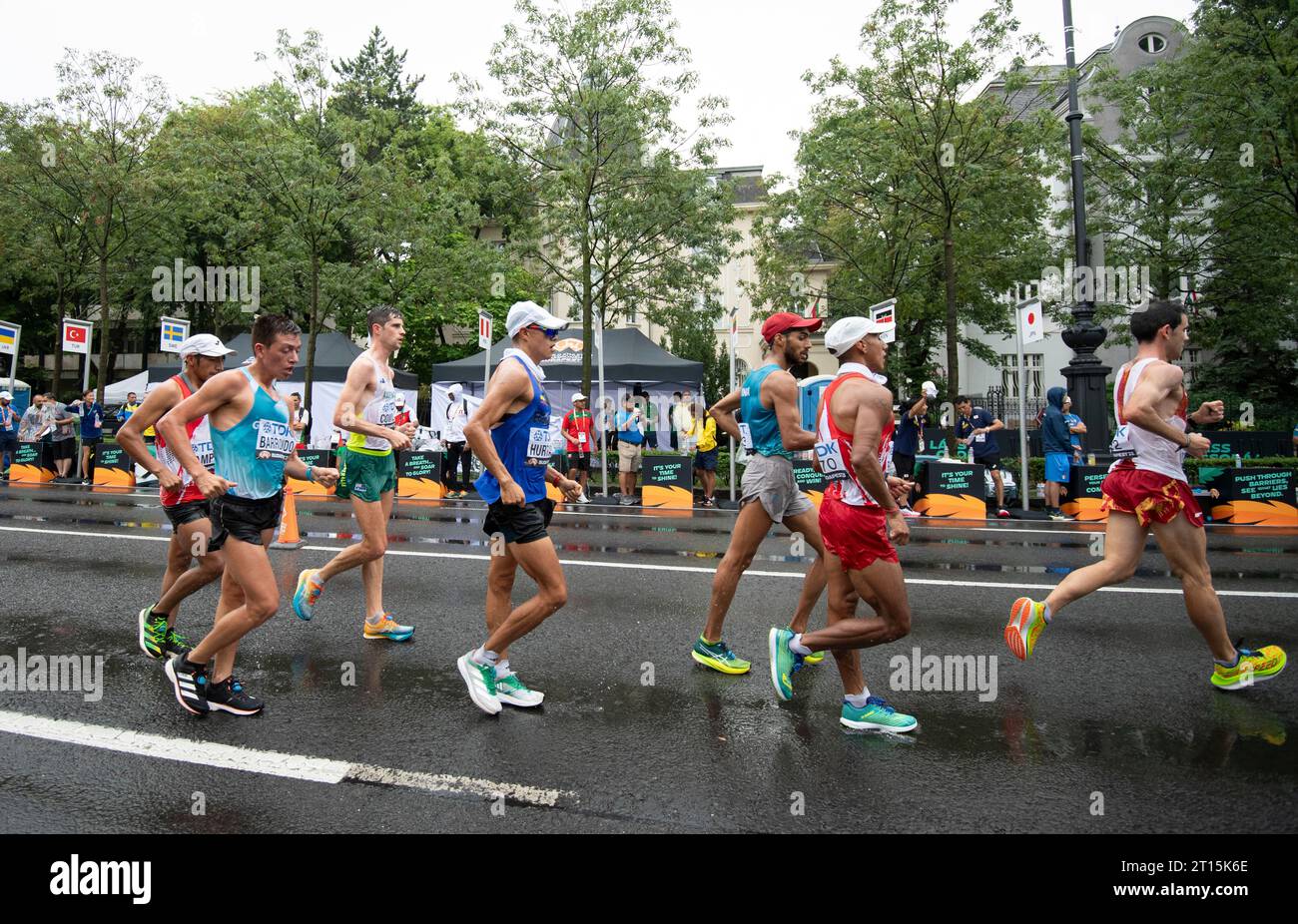 Rhydian Cowley of Australia competing in the 20 kilometres race walk at ...