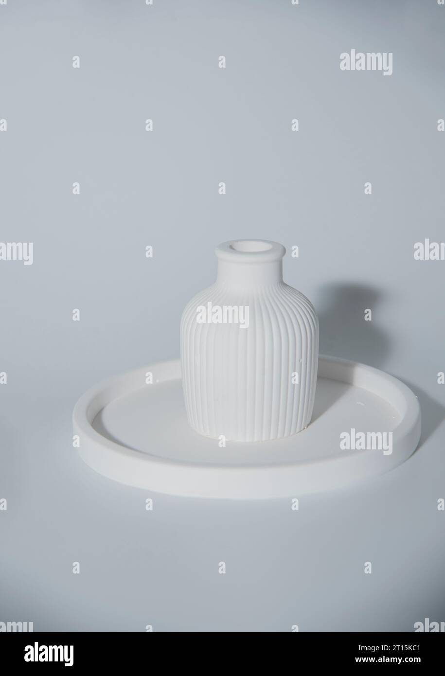 Small white ceramic vase.handmade symbolic ceramic figurines Stock ...
