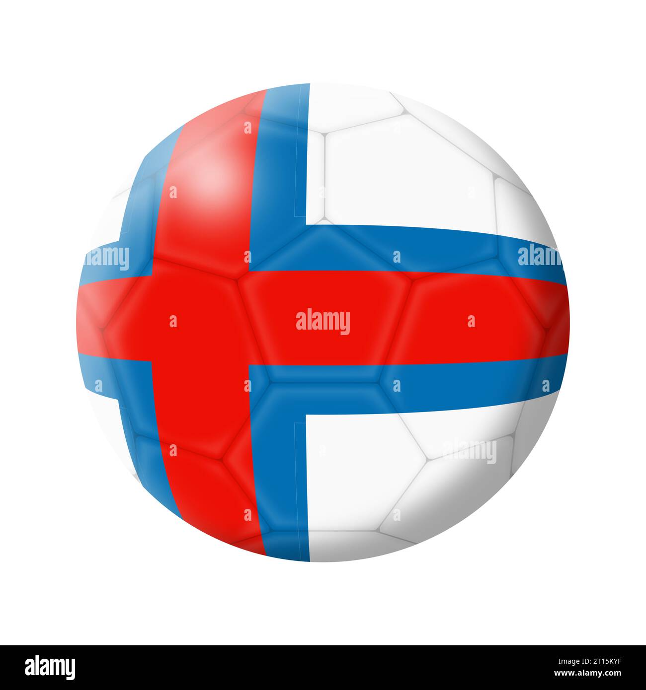 Faroe Islands soccer ball football 3d illustration with clipping path ...