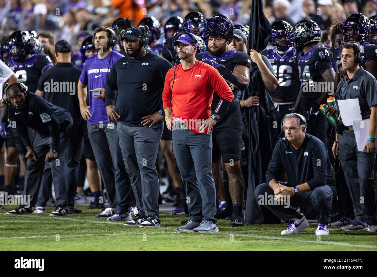 FORT WORTH, TX - SEPTEMBER 30: TCU defensive coordinator Joe Gillespie ...