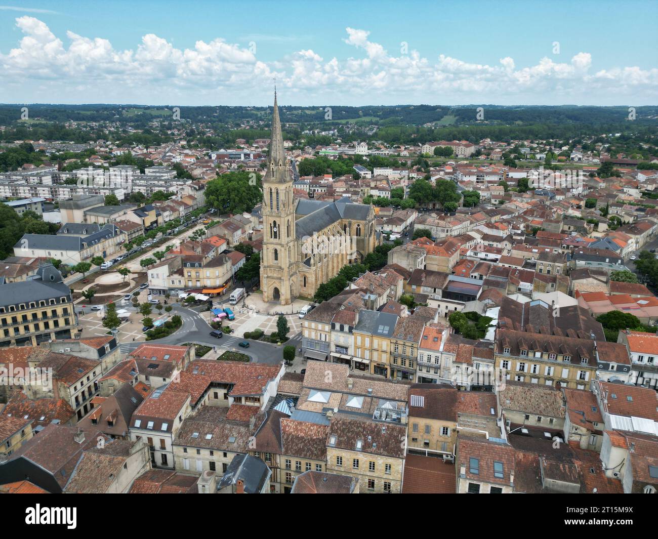 Bergerac town centre Dordogne France drone, aerial Stock Photo - Alamy