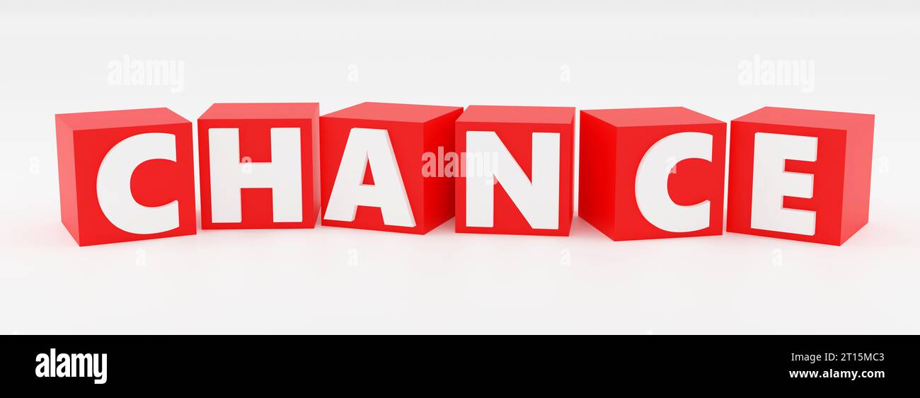 Sign Chance made by tiny houses Minimal Concept 3D render Illustration ...