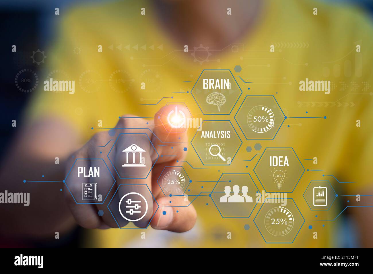 concept of technology and people using AI to help with work. AI ...