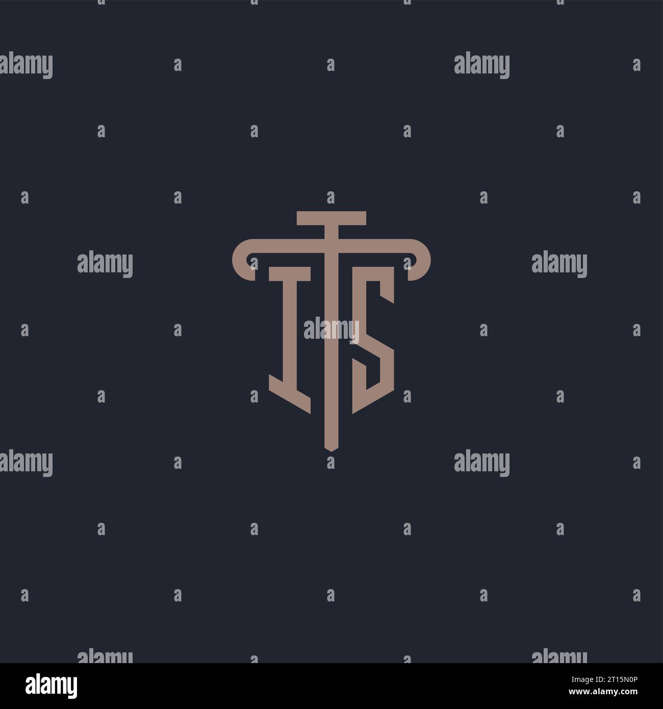 IS initial logo monogram with pillar icon design vector Stock Vector ...