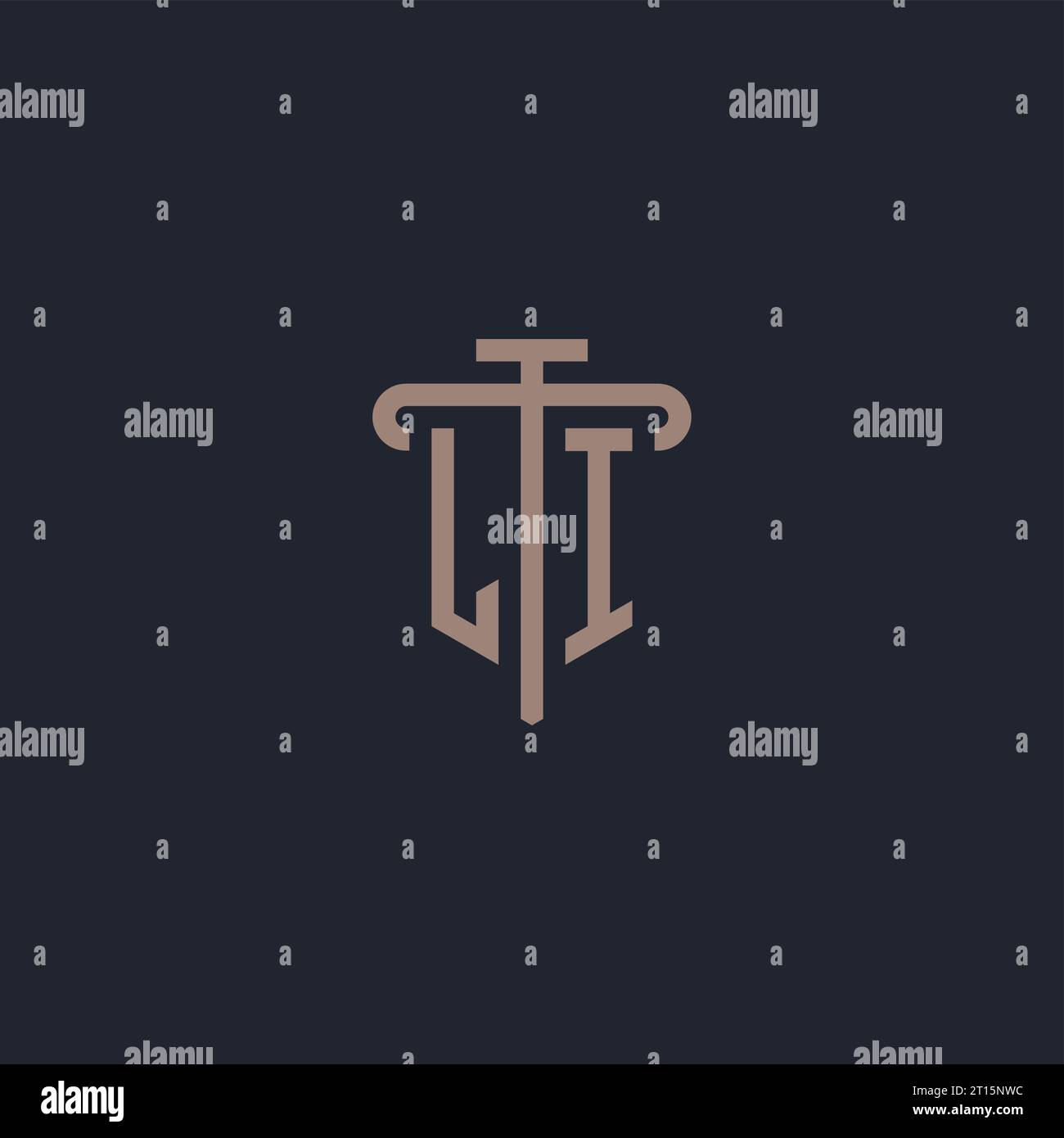 LI initial logo monogram with pillar icon design vector Stock Vector ... LI initial logo monogram with pillar icon design vector Stock Vector ...