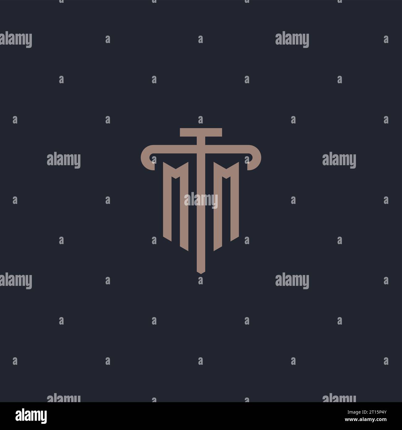 MM initial logo monogram with pillar icon design vector Stock Vector ...