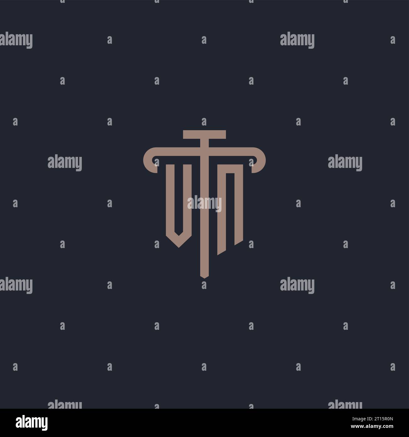 VN initial logo monogram with pillar icon design vector Stock Vector ...