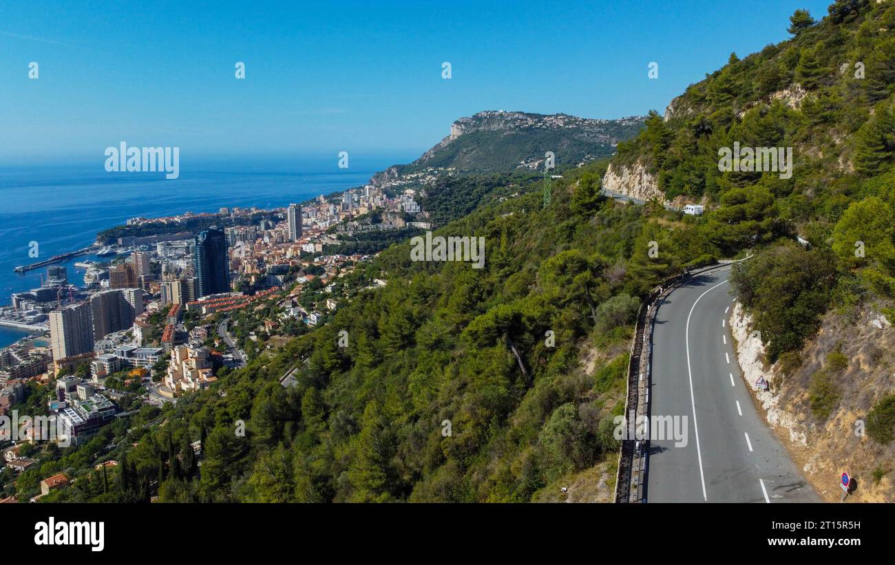 view of rich city of Montecarlo, tall buildings, narrow streets famous ...
